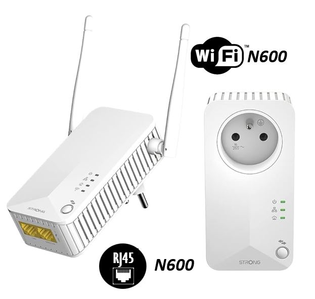 Pack de 2 CPL STRONG Powerline N600 Wi-Fi - infinytech-reunion
