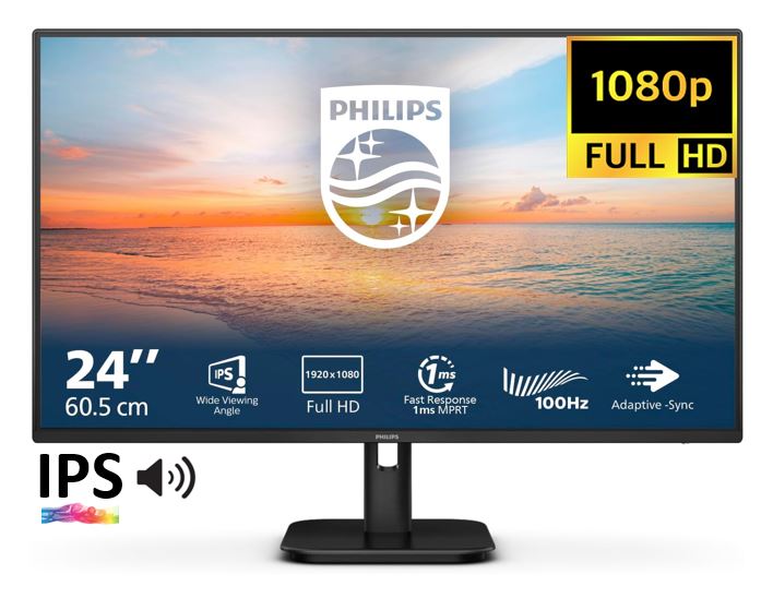 Ecran pc PHILIPS 24E1N1100A/00 23,8" VGA HDMI - infinytech-reunion