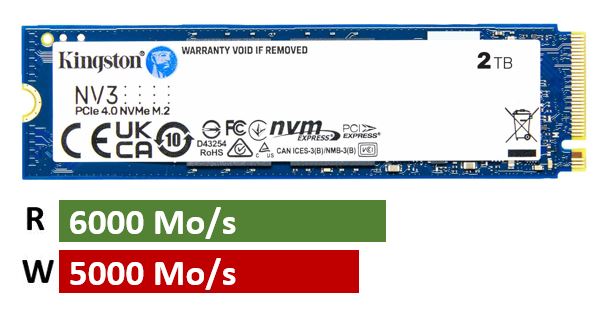SSD M.2 NVMe 2280 Gen4 KINGSTON NV3 2To - infinytech-reunion