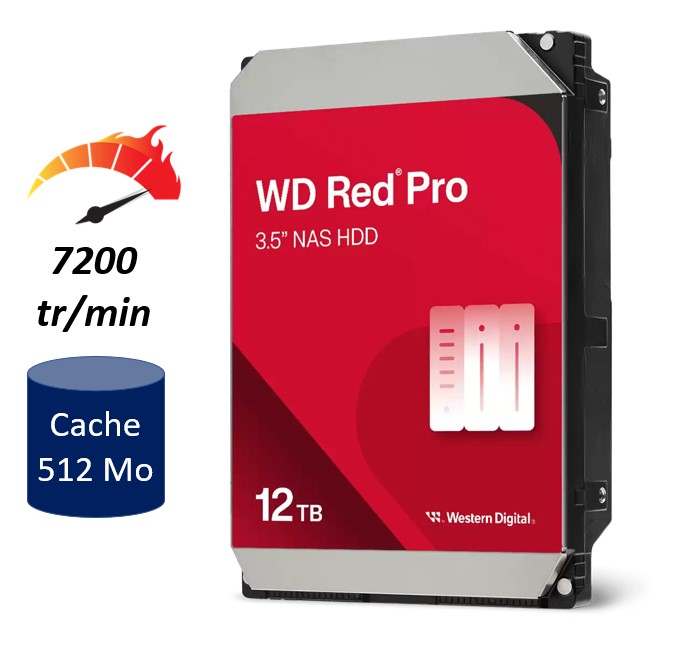 HDD 3.5 WESTERN DIGITAL Red Pro WD122KFBX 12To - infinytech-reunion