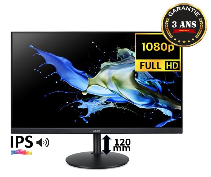 Ecran Pc ACER CB242Y 23,8" VGA HDMI DP - infinytech-reunion