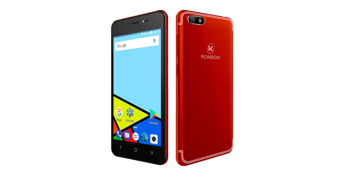 Smartphone KONROW Easy Feel 5" 4G Rouge - infinytech-reunion