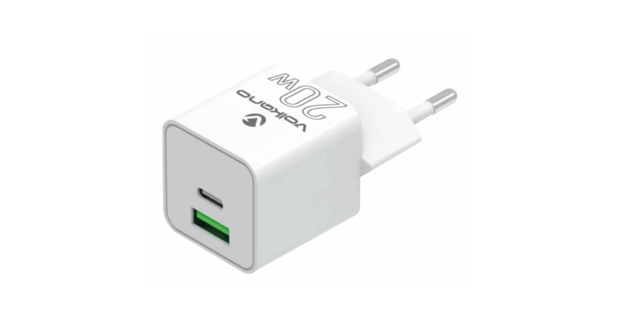 Chargeur VOLKANO Dyna Duo 20W PD + Q.C 3.0 - infinytech-reunion