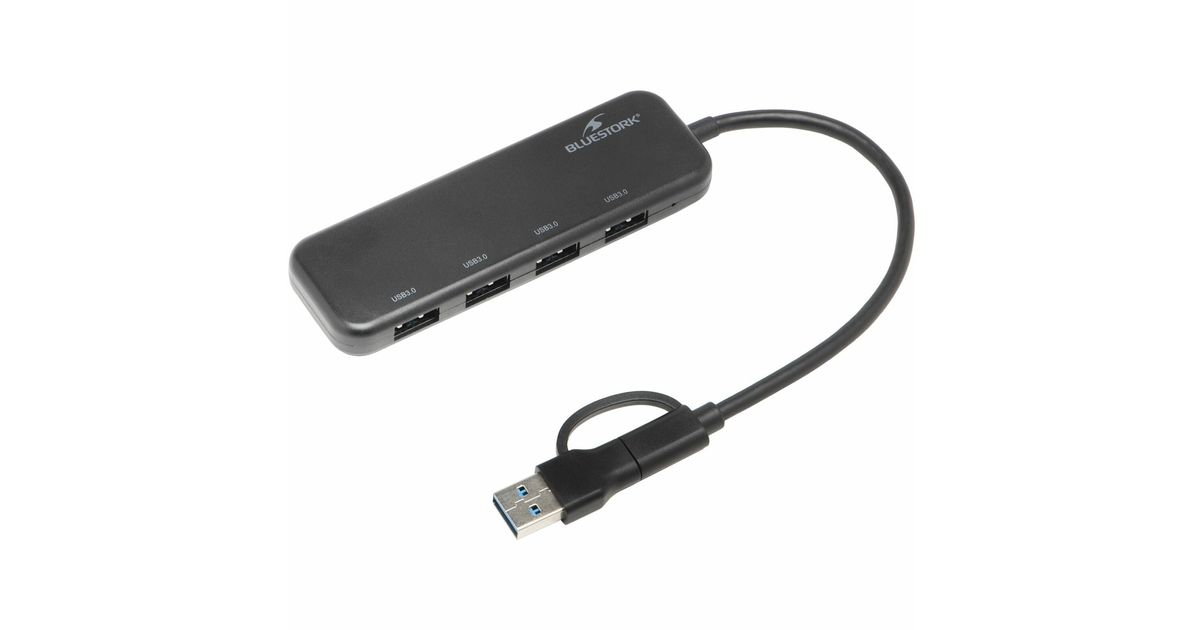 Hub USB-A et USB-C BLUESTORK First 4 Ports USB 3.0 - infinytech-reunion
