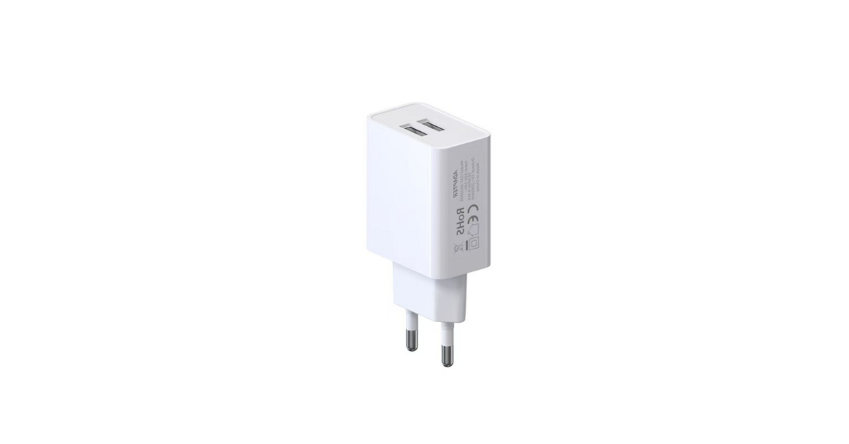 Chargeur secteur VORTEX 10W 2 ports USB Blanc - infinytech-reunion