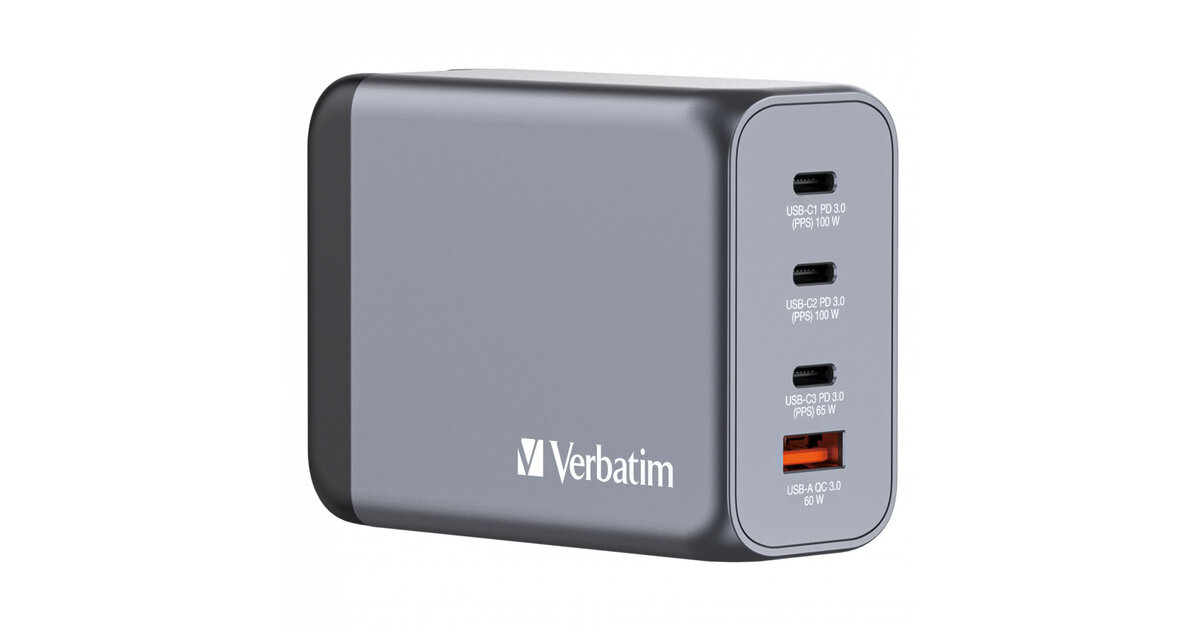 VERBATIM 49700 Chargeur GaN 200W 4 Ports USB - infinytech-reunion