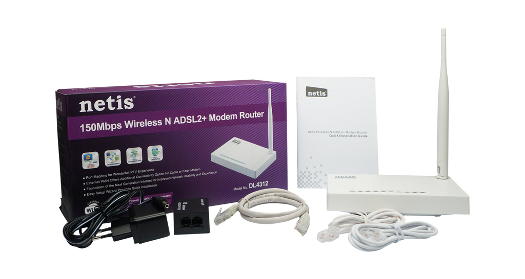 Modem Routeur Wi-Fi NETIS DL4312 ADSL2+ - infinytech-reunion