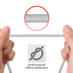 Câble tressé AKASHI USB-C vers MFI Lightning 1m Blanc - infinytech-reunion