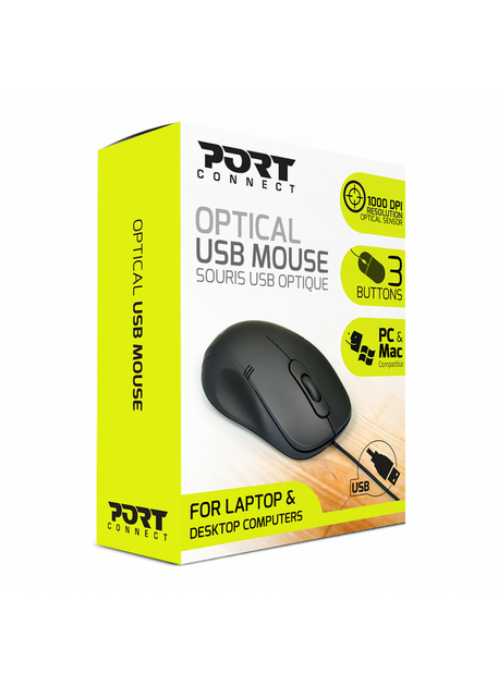 Souris PORT DESIGNS 900400-PRO Filaire Noire - infinytech-reunion
