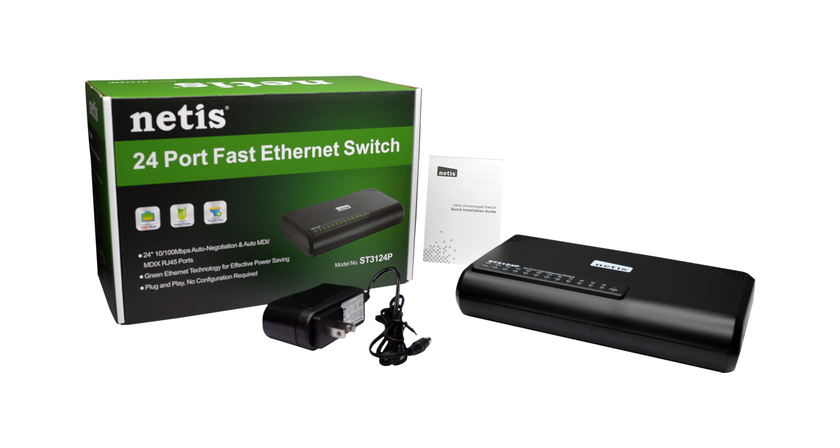 Switch 24 ports NETIS ST3124P 10-100mbps - infinytech-reunion
