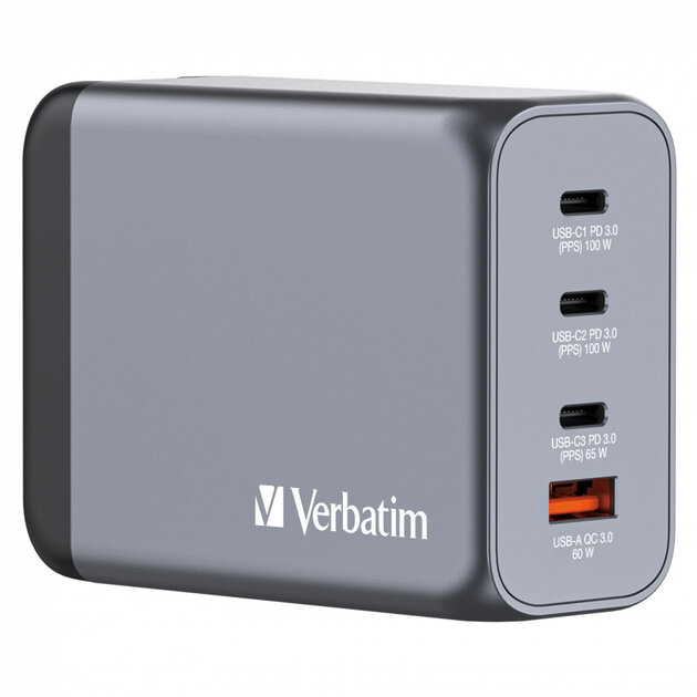 VERBATIM 49700 Chargeur GaN 200W 4 Ports USB - infinytech-reunion