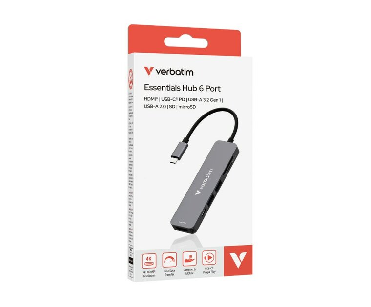 VERBATIM 32156 Hub Essential 6 Ports - infinytech-reunion