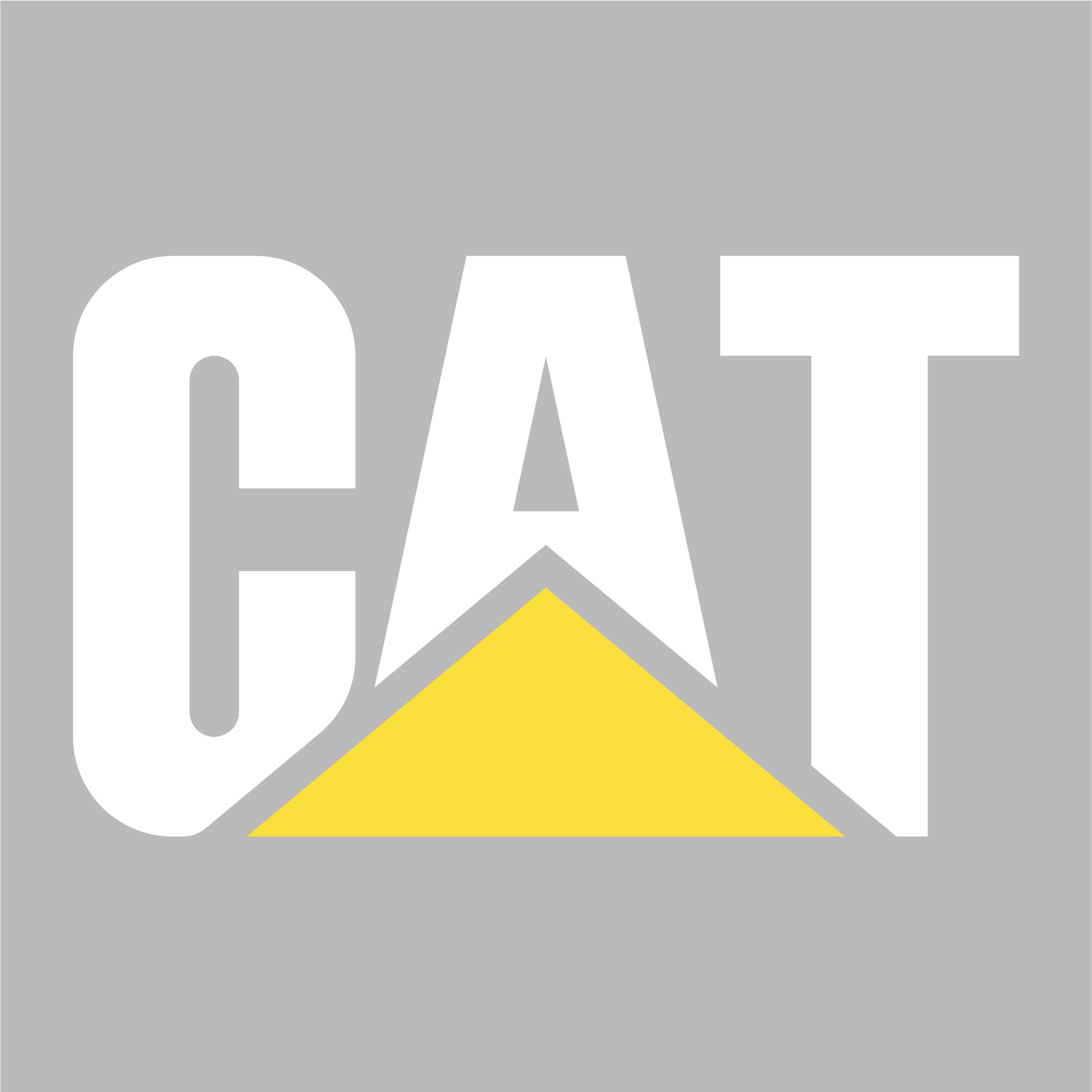 Stickers CAT logo blanc - Autocollant Caterpillar Engins chantier