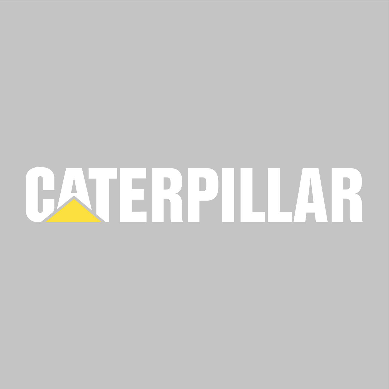 Stickers Caterpillar blanc - Autocollant Engins de chantier