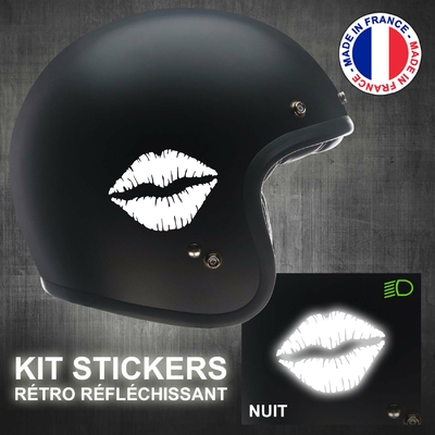 Stickers Casque Deco - Autocollant Reflechissant spécial Moto