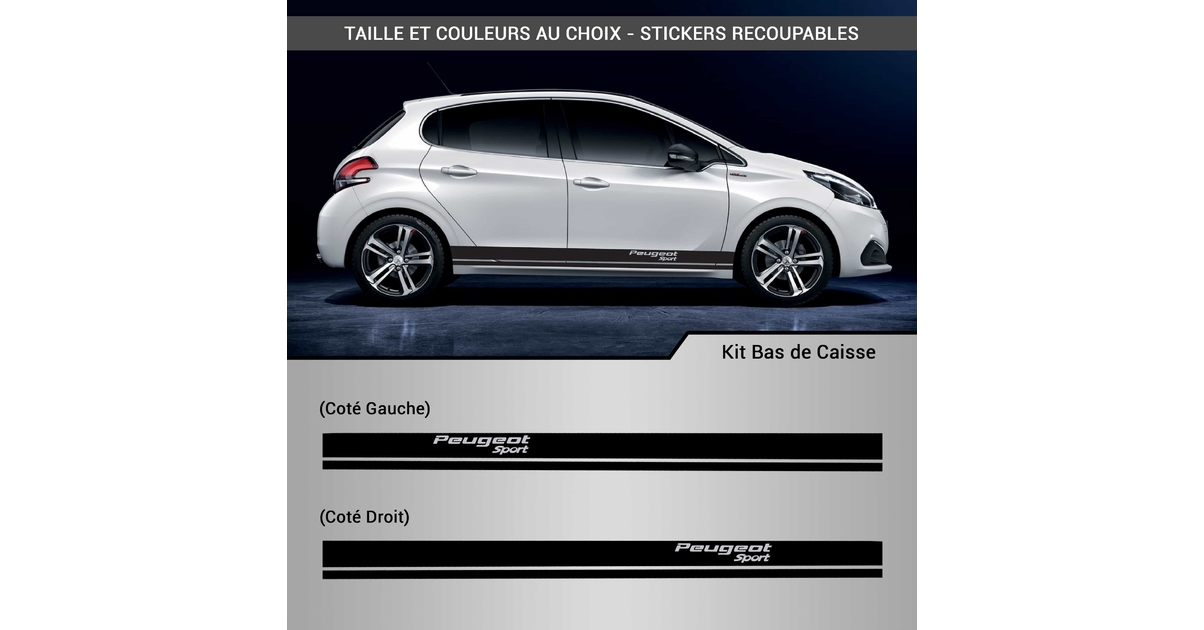 Kit Stickers Bas de Caisse Peugeot Sport Logo - Déco