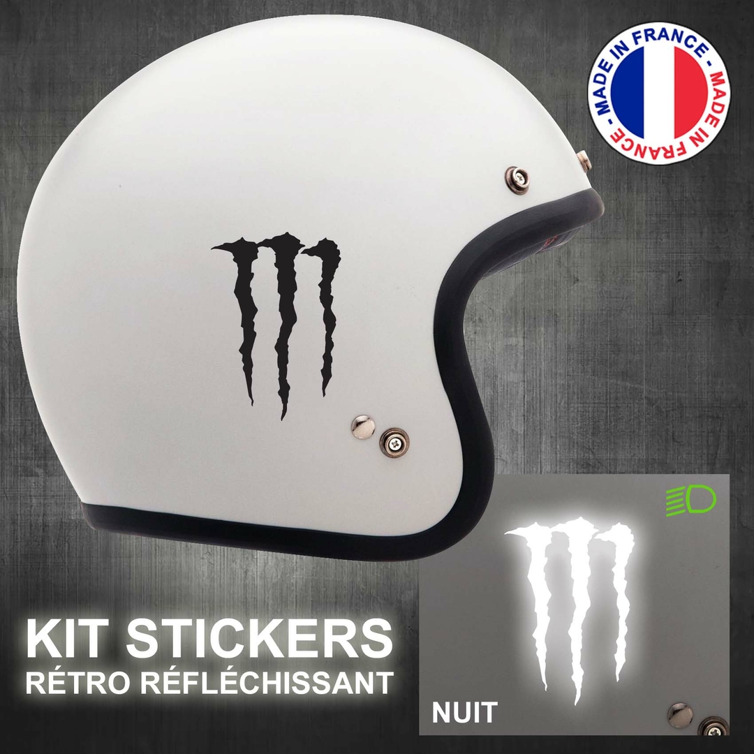 Stickers Monster Logo Rétro Réfléchissant - Casque moto