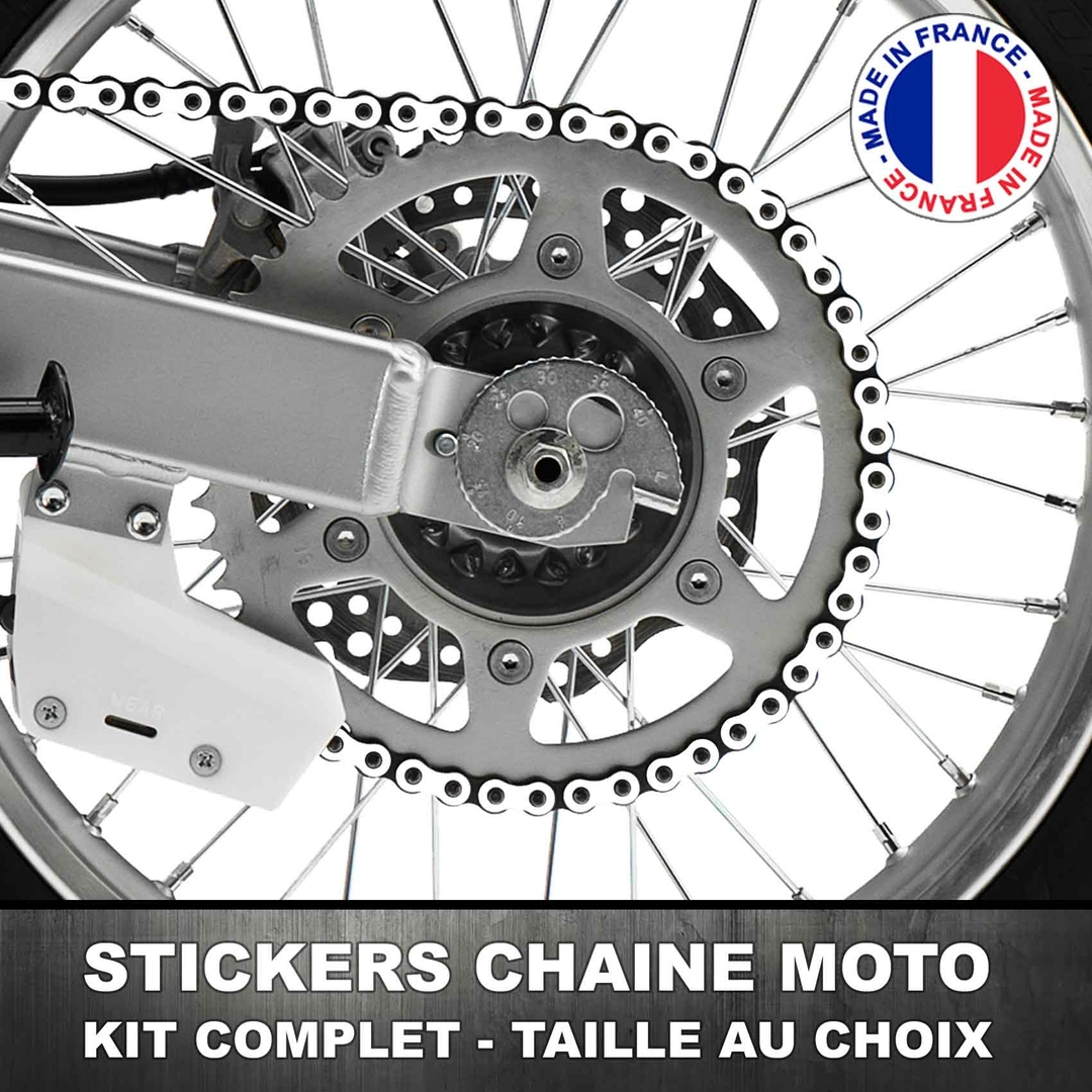 Stickers de Chaine Moto blanc - Autocollant Personnalisé