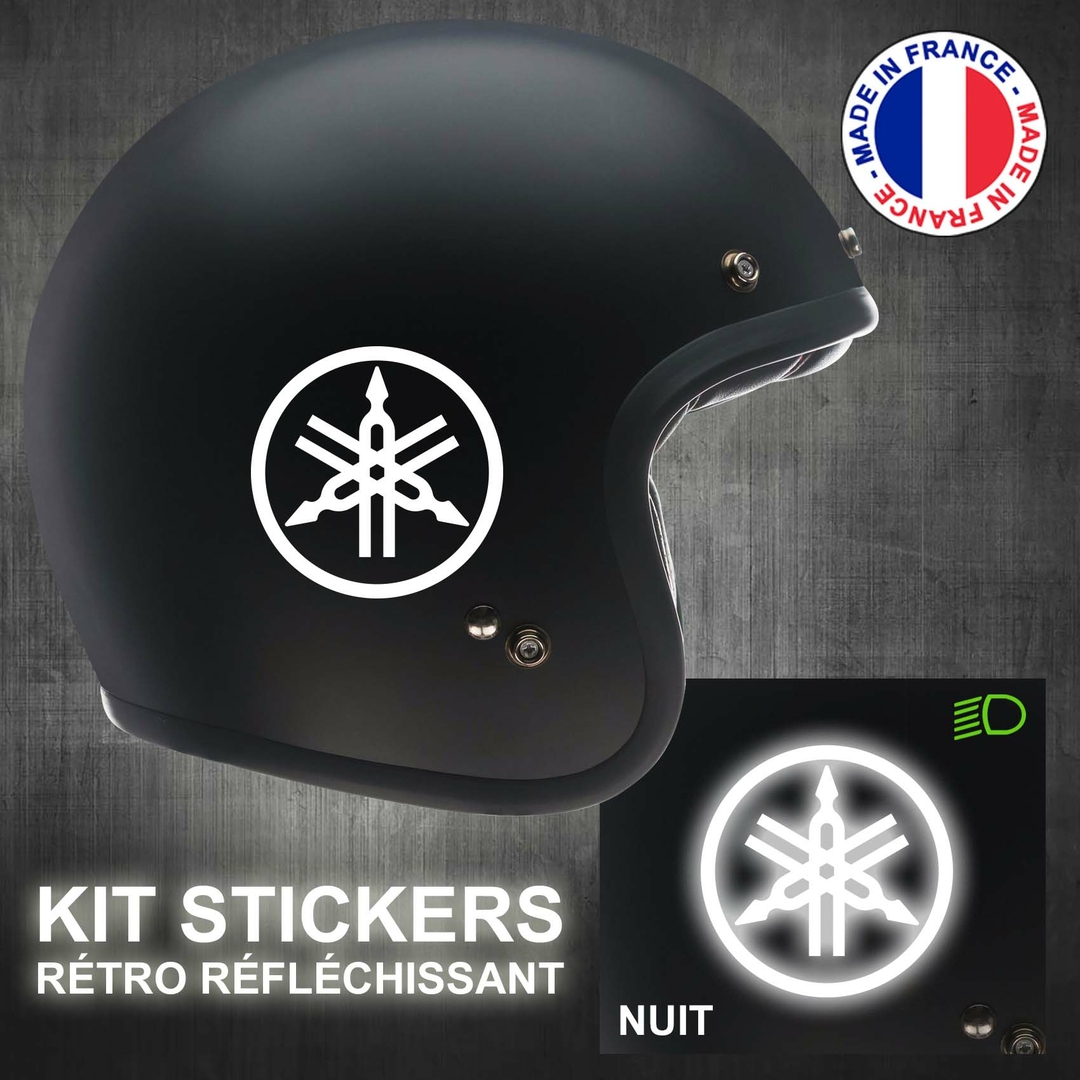 Stickers Casque Yamaha Réfléchissant - Autocollant Moto