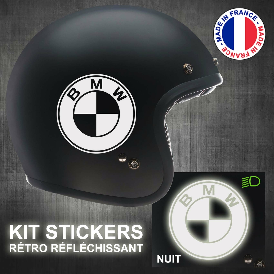 Stickers BMW Rétro Réfléchissant - Kit Autocollant Casque