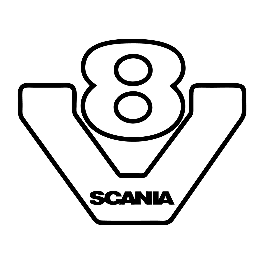 Stickers Scania V8 - Autocollant Scania Camion et poids lourd