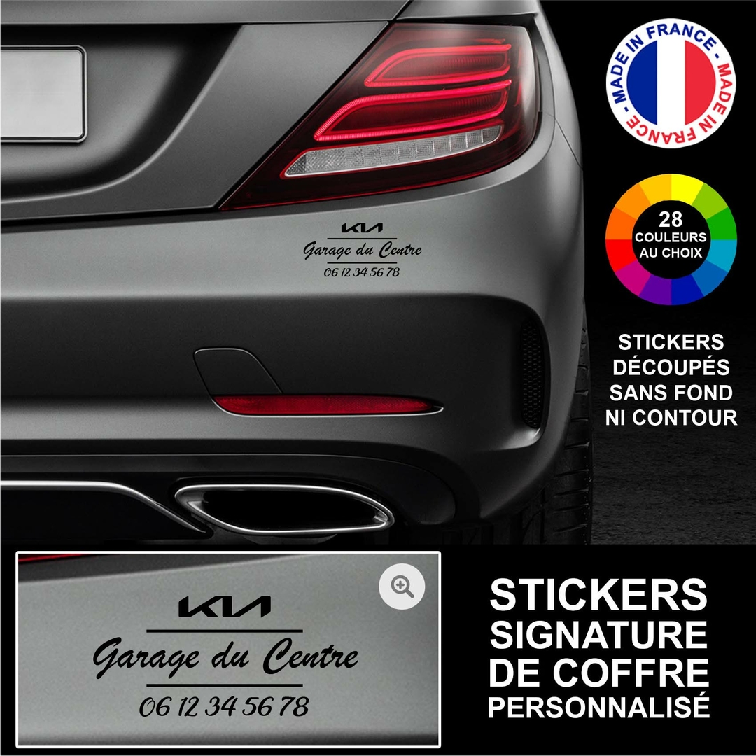Signature de coffre Kia personnalisé m2 pour concession