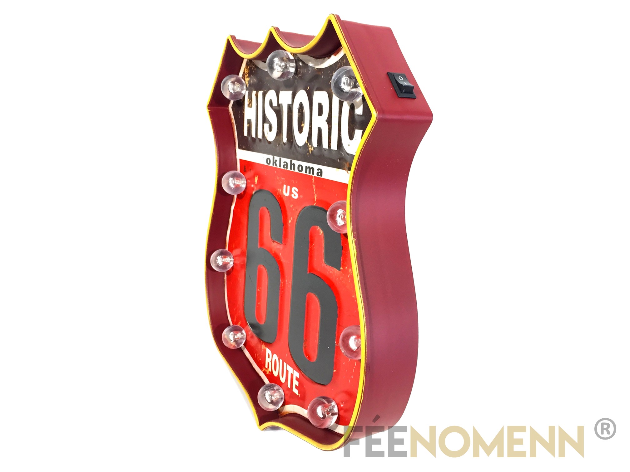 Plaque Métal Lumineuse Led Déco Murale Vintage Écusson Historic