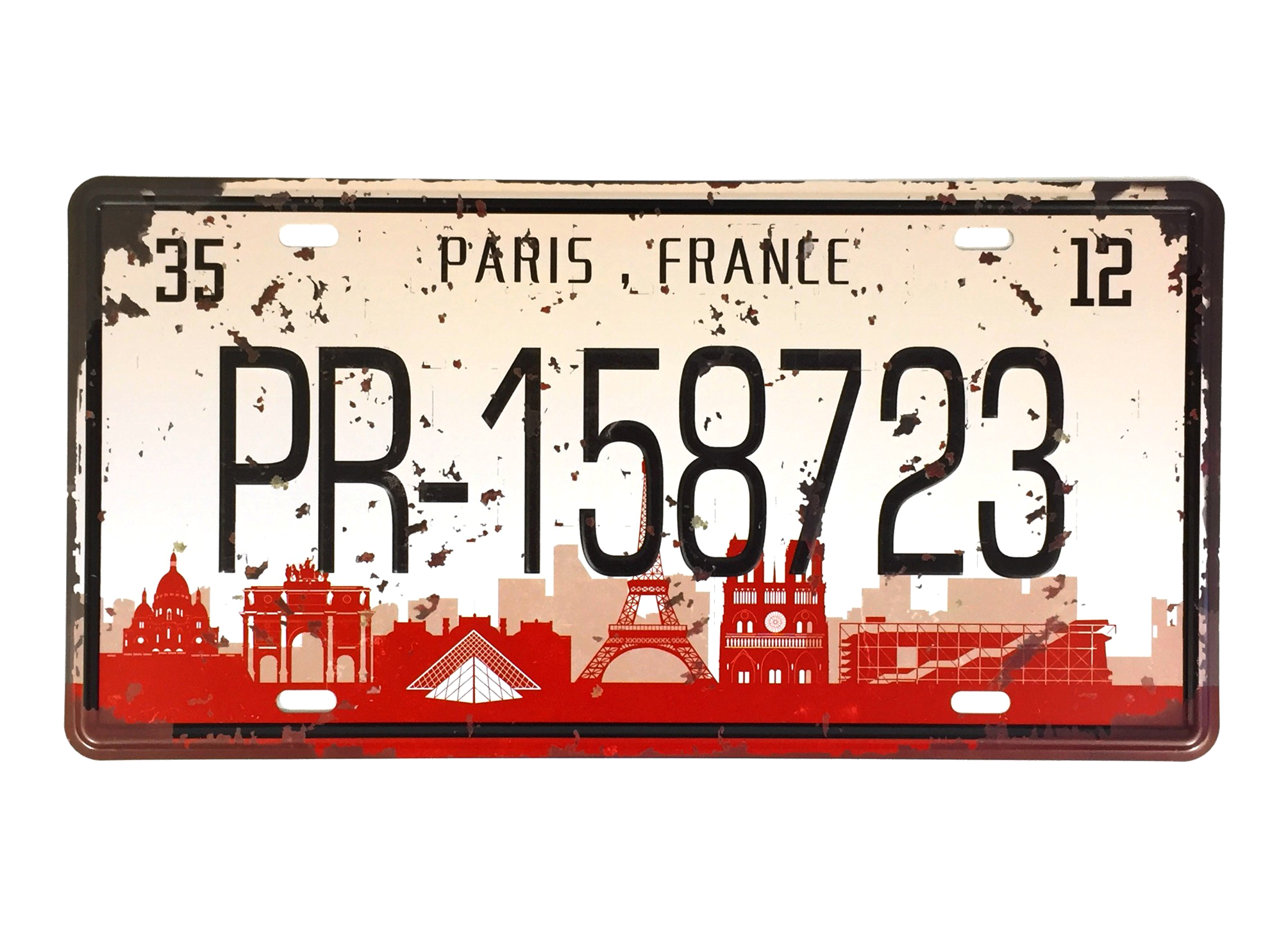 Plaque Métal Immatriculation Vintage - Paris France (15x30cm) - DÉCO ...