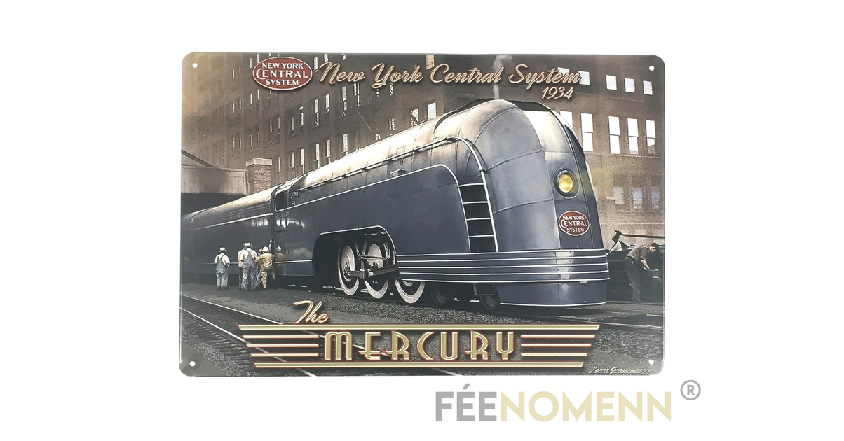 Plaque Métal Déco Vintage - Train Locomotive Mercury - New York Central ...