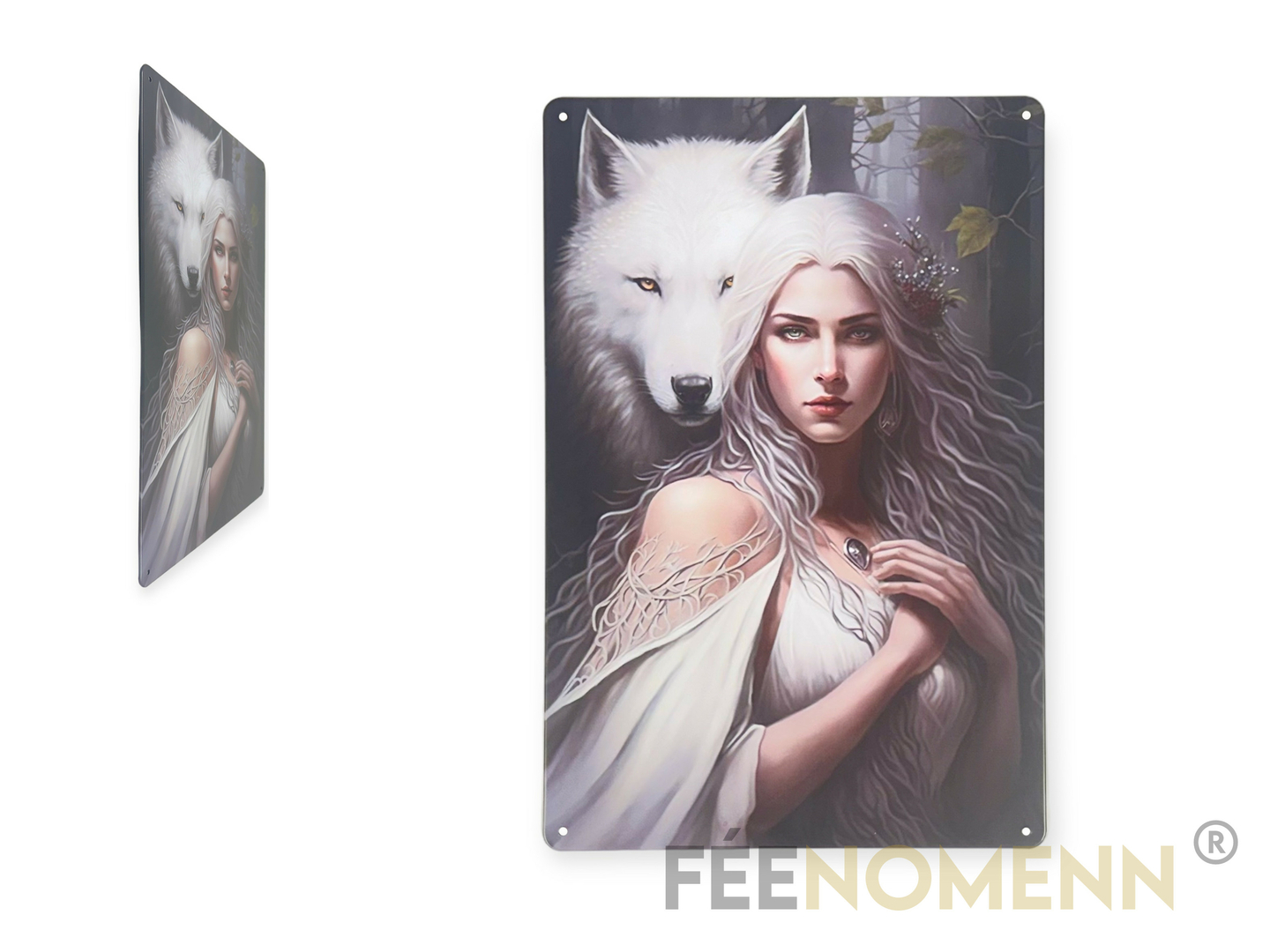 Plaque Métal Déco Vintage - Elfe Loup Blanc (20x30cm) - DÉCO ...