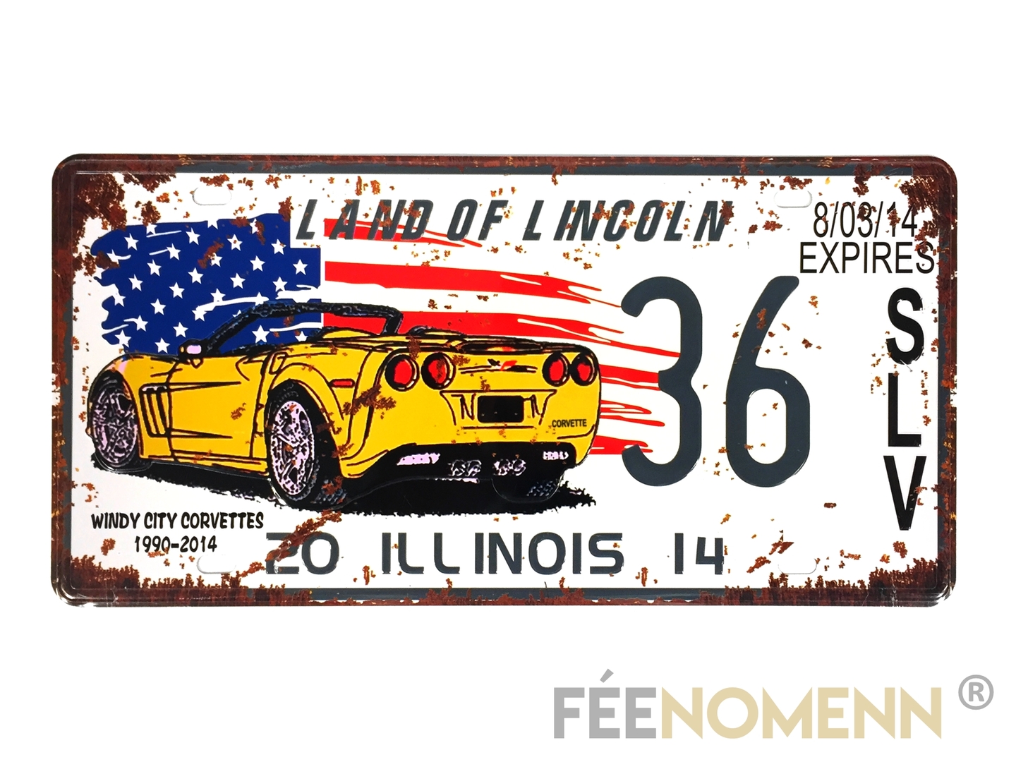 Plaque Métal Immatriculation Vintage - Voiture Corvette Sport Etat ...