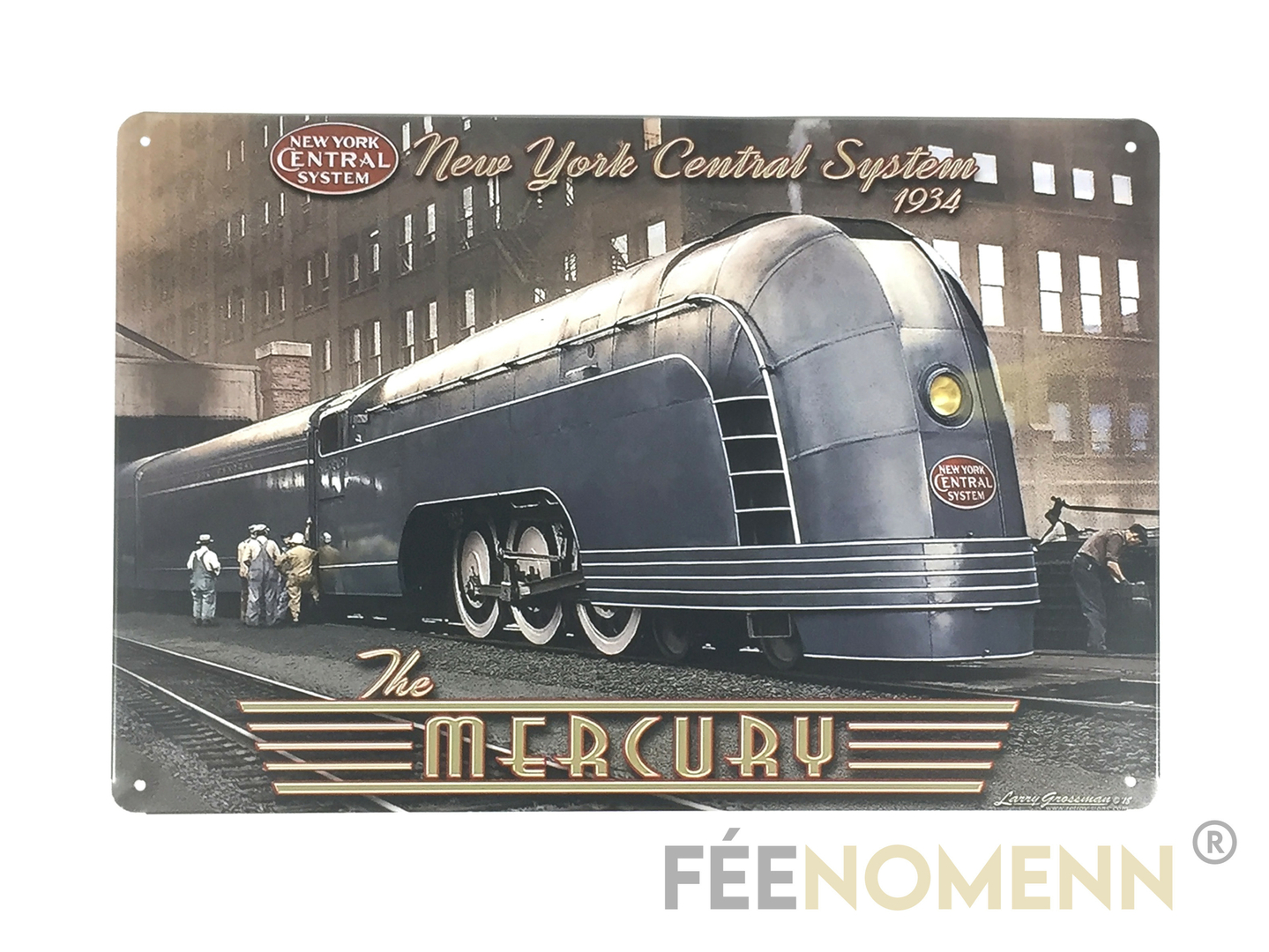 Plaque Métal Déco Vintage - Train Locomotive Mercury - New York Central ...