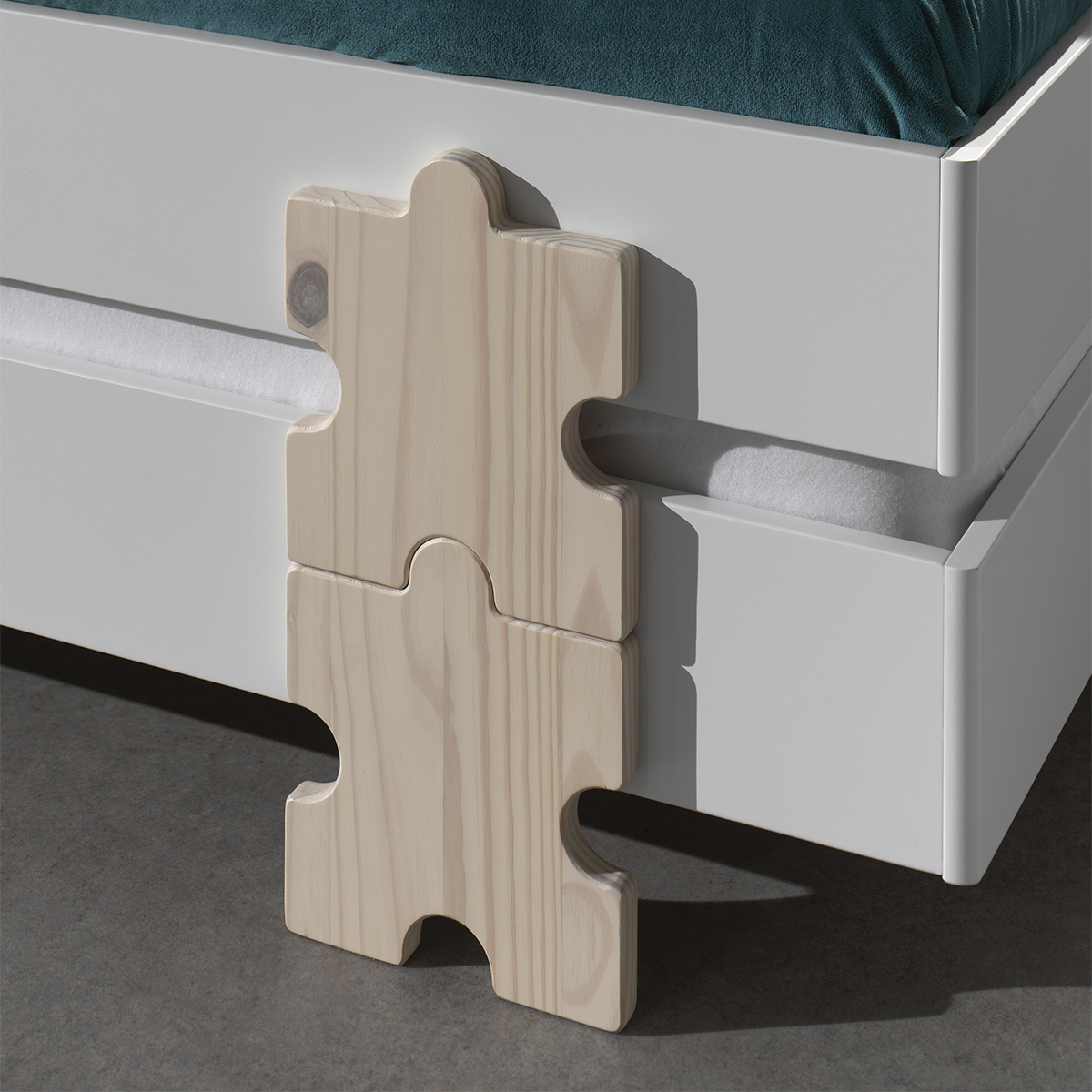 Lot de 2 Lit empilable 90x200 sommier inclus Vipack Modulo Puzzle ...