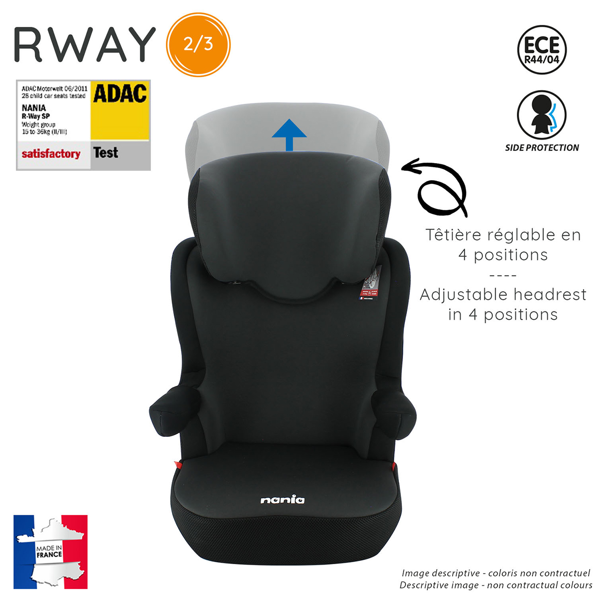 Siège auto rehausseur 15-36kg Nania Rway - Fabriqué en France - Disney ...