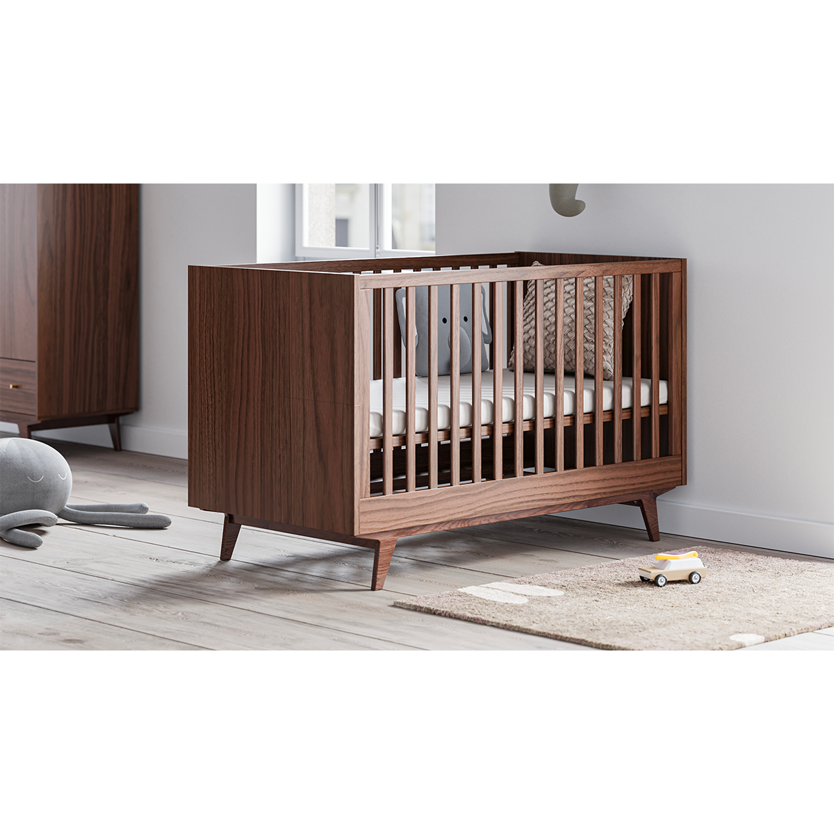 Lit évolutif 70x140 et armoire 2 portes 1 tiroir Vox Mid - Bois - Packs ...