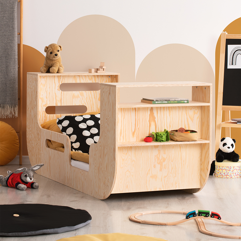 Lit 90x200 entrée droite sommier inclus Tiana - Bois - Lits/Lit au sol ...