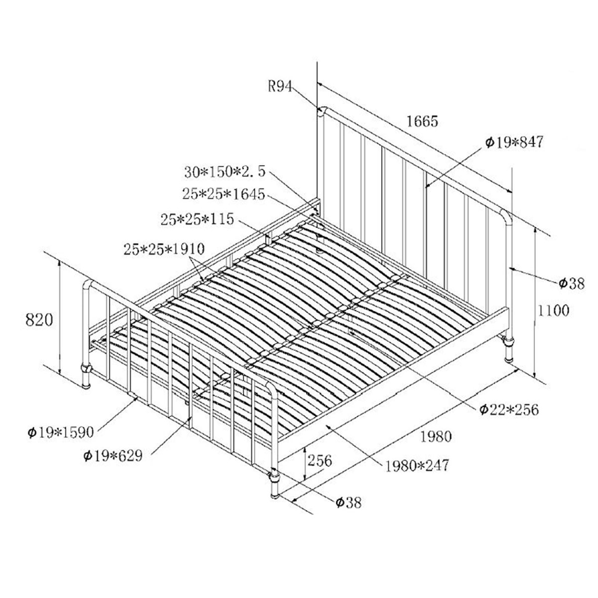 Lit 160x200 sommier inclus Vipack Bronxx - Blanc mat - Lits/Lit junior ...