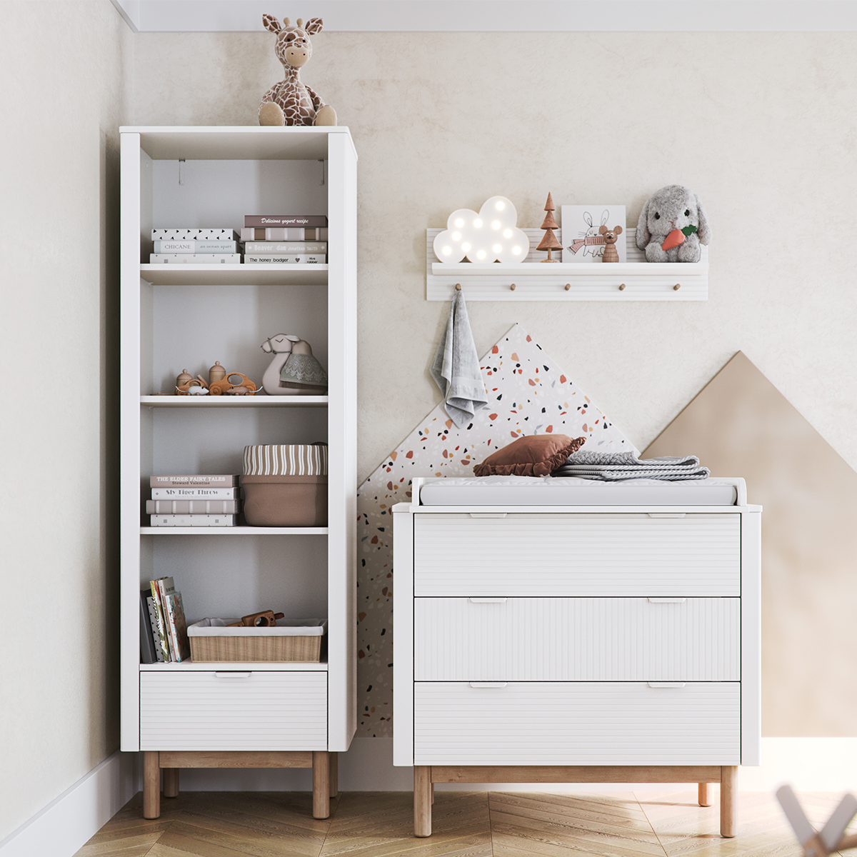 Lit évolutif 70x140 et commode 3 tiroirs Pinio Miloo - Blanc - Packs ...