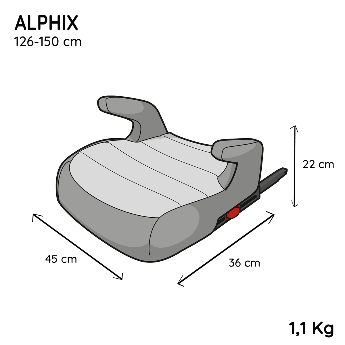 Réhausseur ISOFIX 126-150 cm Nania Alphix - Fabriqué en France - Disney ...