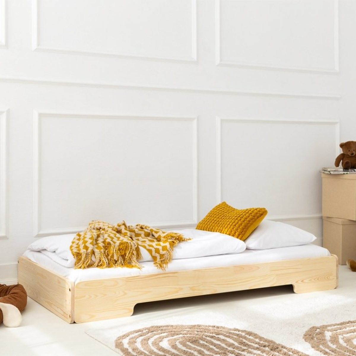 Lit au sol 90x190 sommier inclus Léna - Bois - Lits/Lit au sol enfant ...