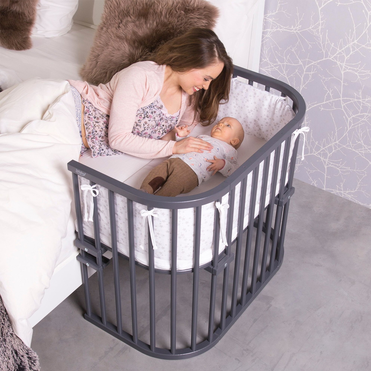 Berceau cododo Babybay Maxi - Laqué gris ardoise - Lits/Berceau ...