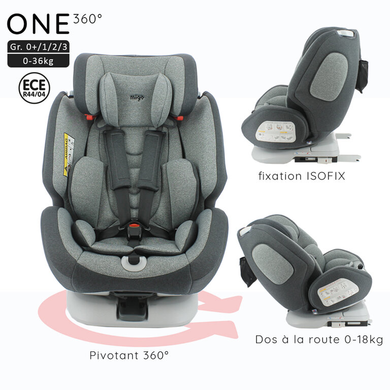 Siège auto ISOFIX 40-150 cm Pivotant 360 Migo Myo - Noir - Siège Auto ...
