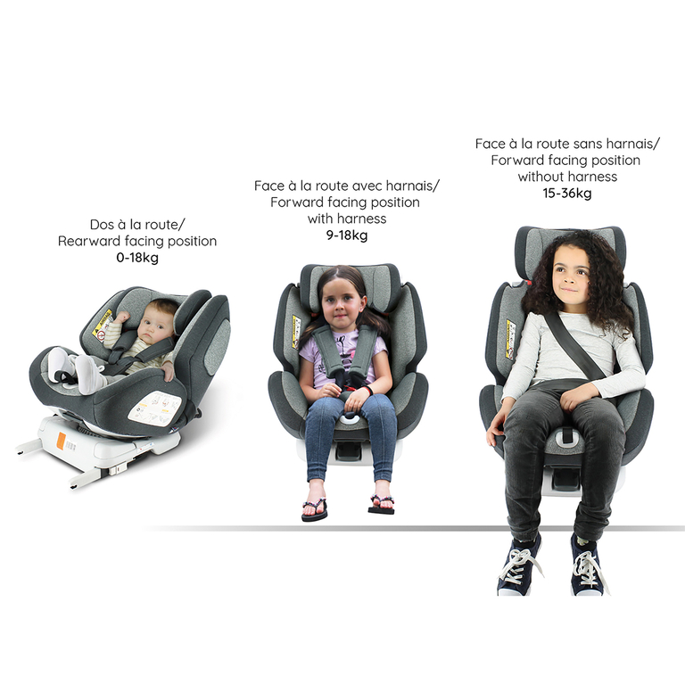 Siège auto ISOFIX 40-150 cm Pivotant 360 Migo Myo - Noir - Siège Auto ...