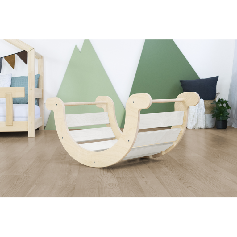 Balançoire d'équilibre pour enfant Yupee - Blanc et bois - L'éveil/Jeux ...