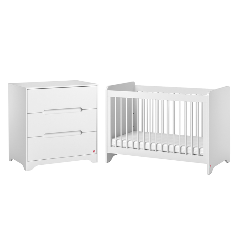 Lit bébé 60x120 et commode 3 tiroirs Vox Ova - Blanc - Packs/Lit ...