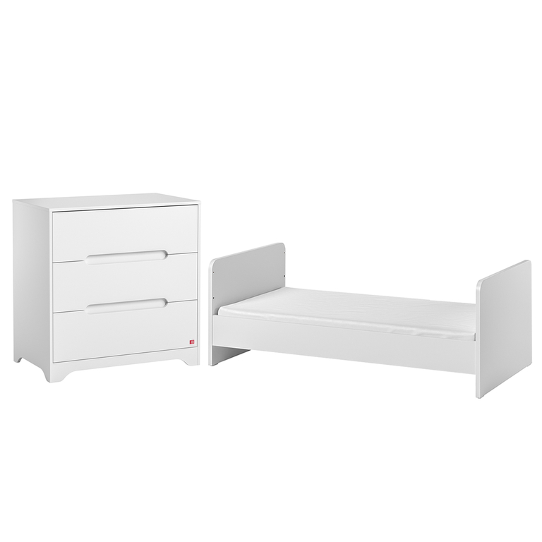 Lit évolutif 70x140 et commode 3 tiroirs Vox Ova - Blanc - Packs bébé ...