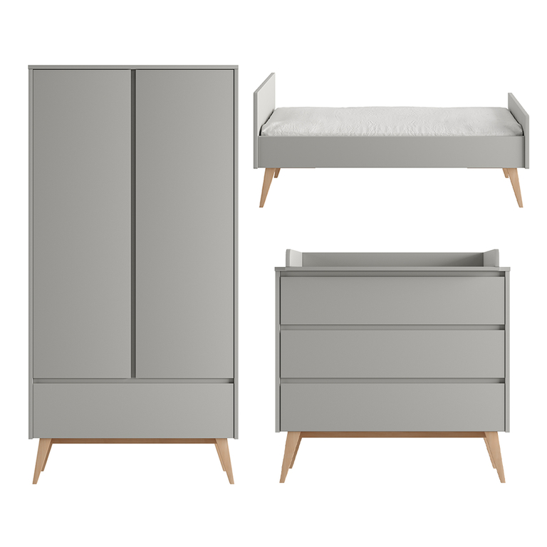 Chambre complète lit évolutif 70x140 commode à langer et armoire 2 ...