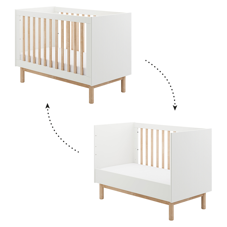 Lit évolutif 60x120 Pinio Miloo - Blanc - Lits/Lit bébé - tendresse de bébé
