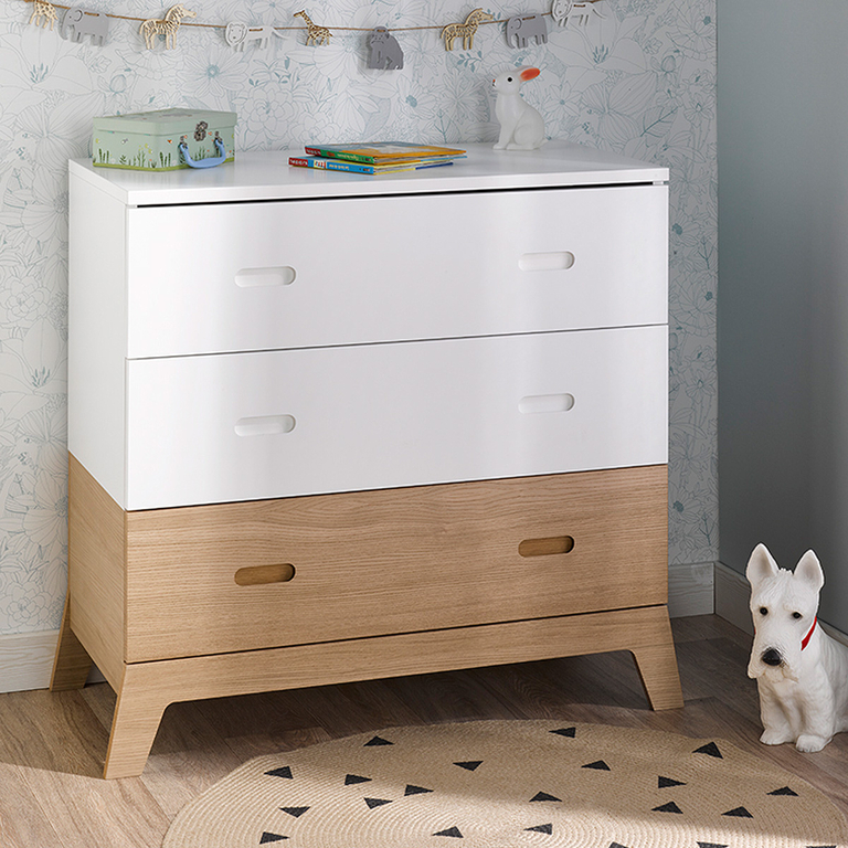 Commode Bébé-Junior Provence Archipel - Blanc Chêne - Rangements ...
