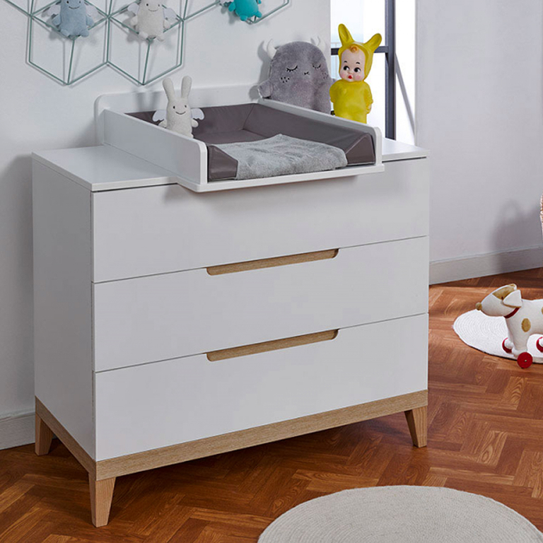 Commode à langer Bébé Provence Evidence - Blanc Hêtre - Rangements ...